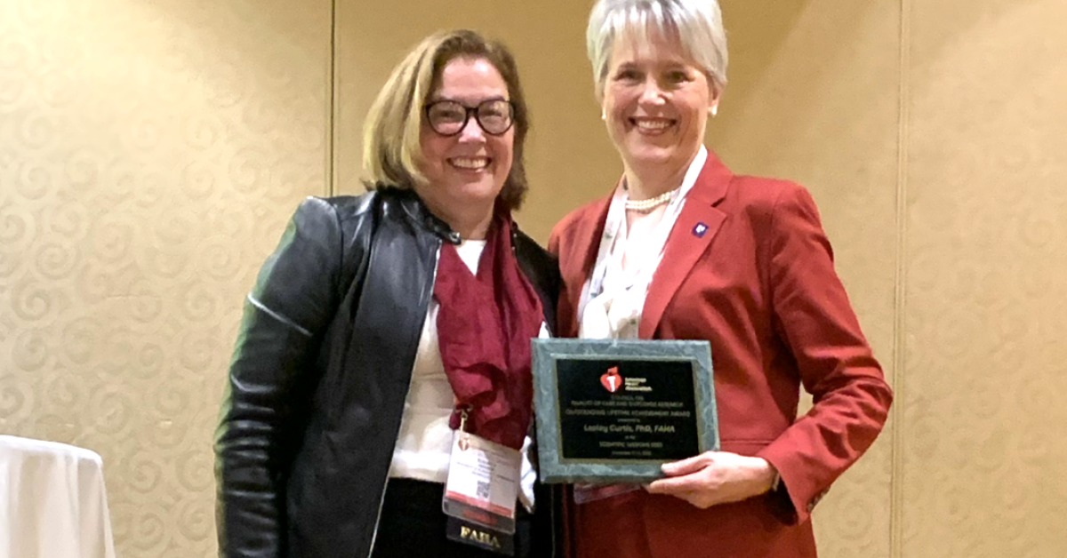 Lesley Curtis Receives QCOR Outstanding Lifetime Achievement Award at AHA 23 | Duke Department ...